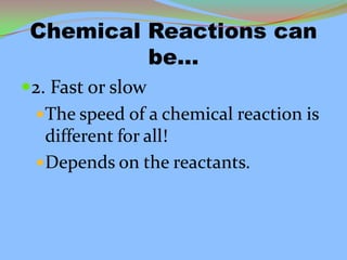 Ppt chemical reactions | PPTX