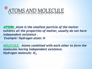 PPT ON CHAPTER-MATTER AND IT SURROUNDING | PPTX | Chemistry | Science