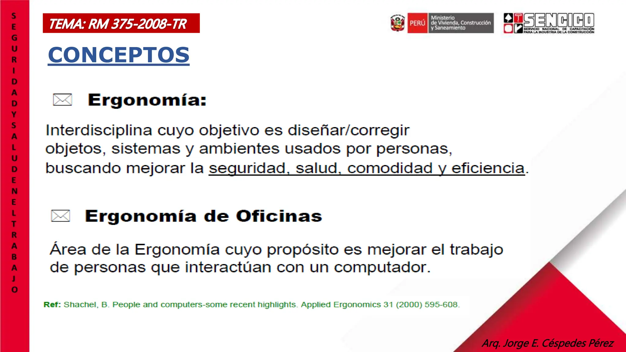 La ergonomía y sus características con fundamentos al reglamento | PPTX