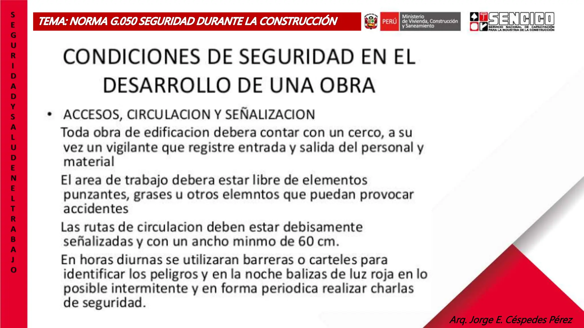 La norma g 050, norma de seguridad durante la ejecución de la obra | PPT