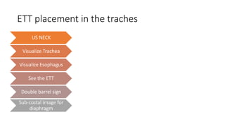 ETT ultrasound; ultrasonography of endotracheal tube placement | PPTX