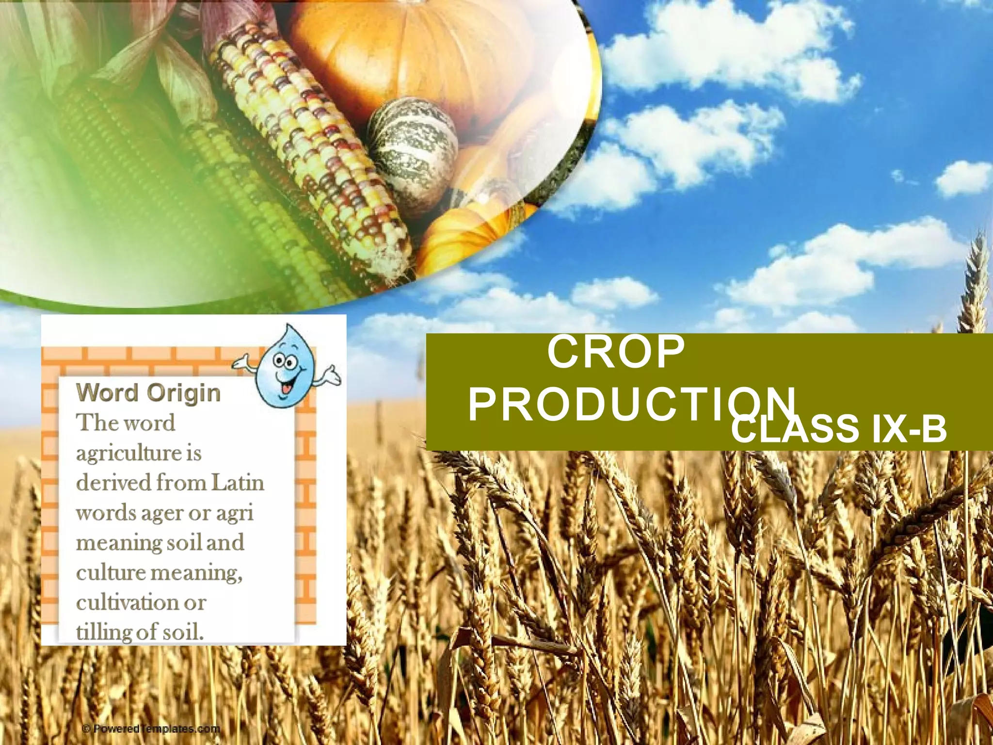 CBSE (CLASS 9 ) Crop Production by Dr.HP