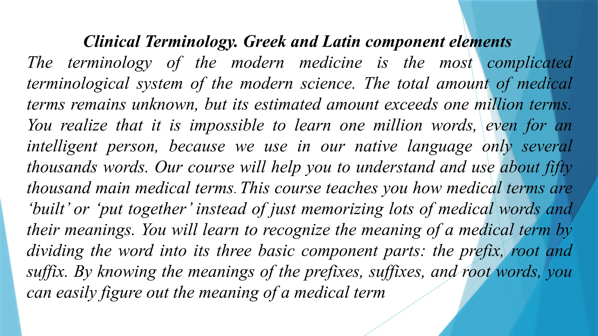 PPT Clinical Terminology.pptx12345678990000 | PPTX