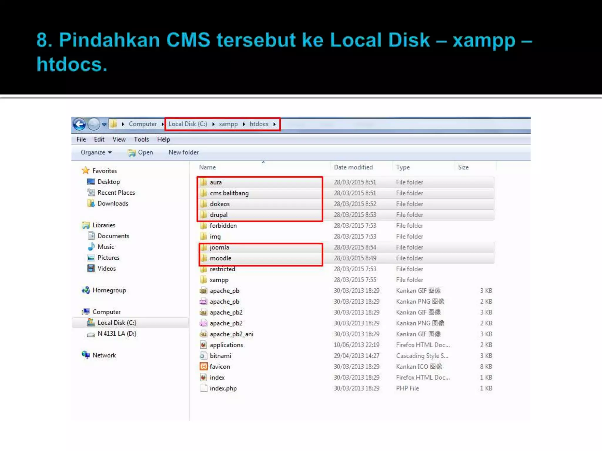 Install Xampp dan CMS | PPTX