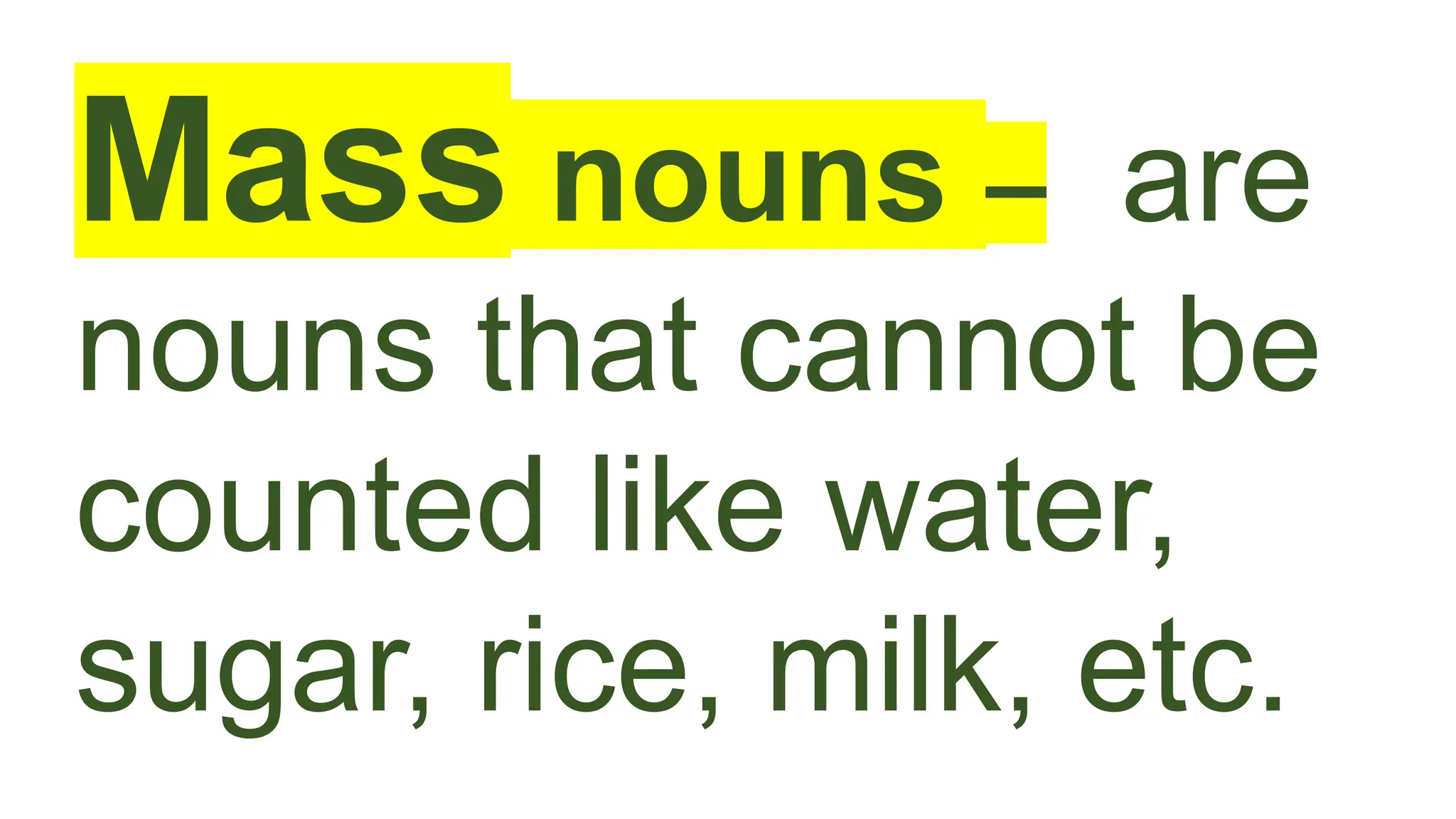 IDENTIFYING MASS NOUNS AND COUNT NOUNS IN A SENTENCE | PPTX