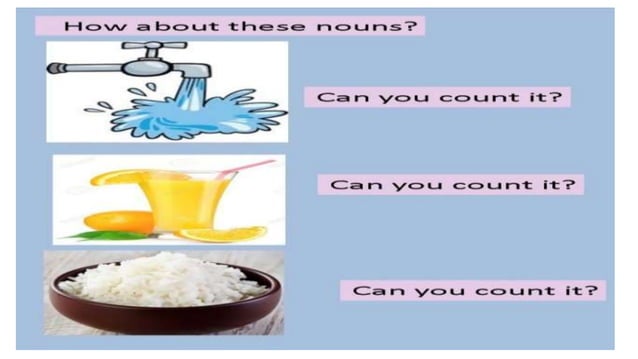 IDENTIFYING MASS NOUNS AND COUNT NOUNS IN A SENTENCE | PPTX | Food & Drink
