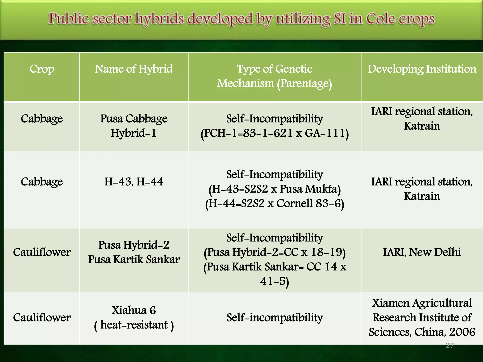 Ppt cole crops | PPTX