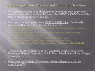 StuyHS 2012 collegeApply | PPT