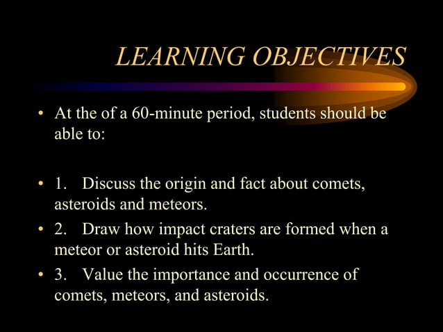 Ppt Comets Asteroids Meteoroids Ppt