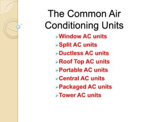 Common Air Conditioning Units | PPSX