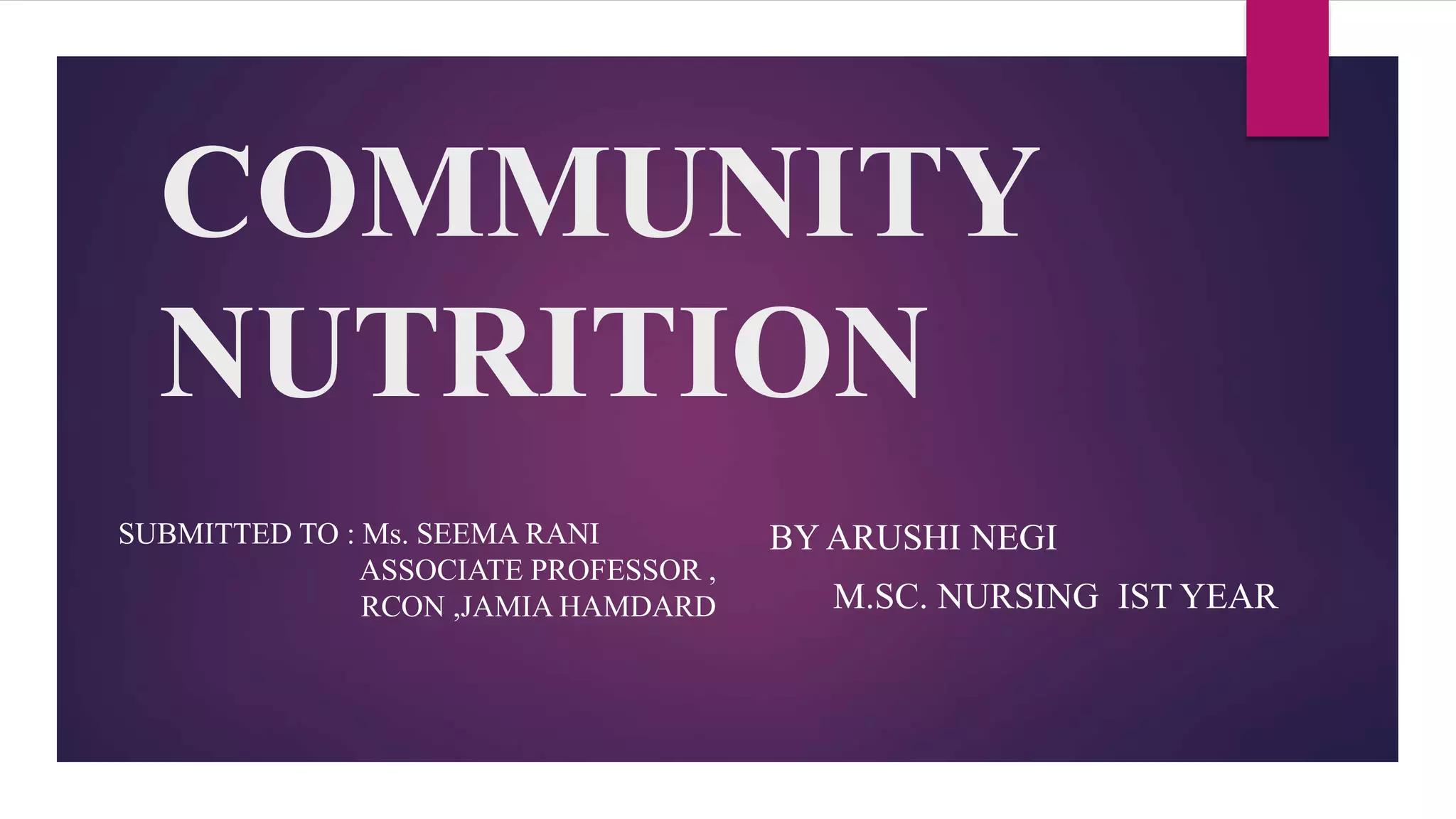 ppt Community nutrition | PPTX