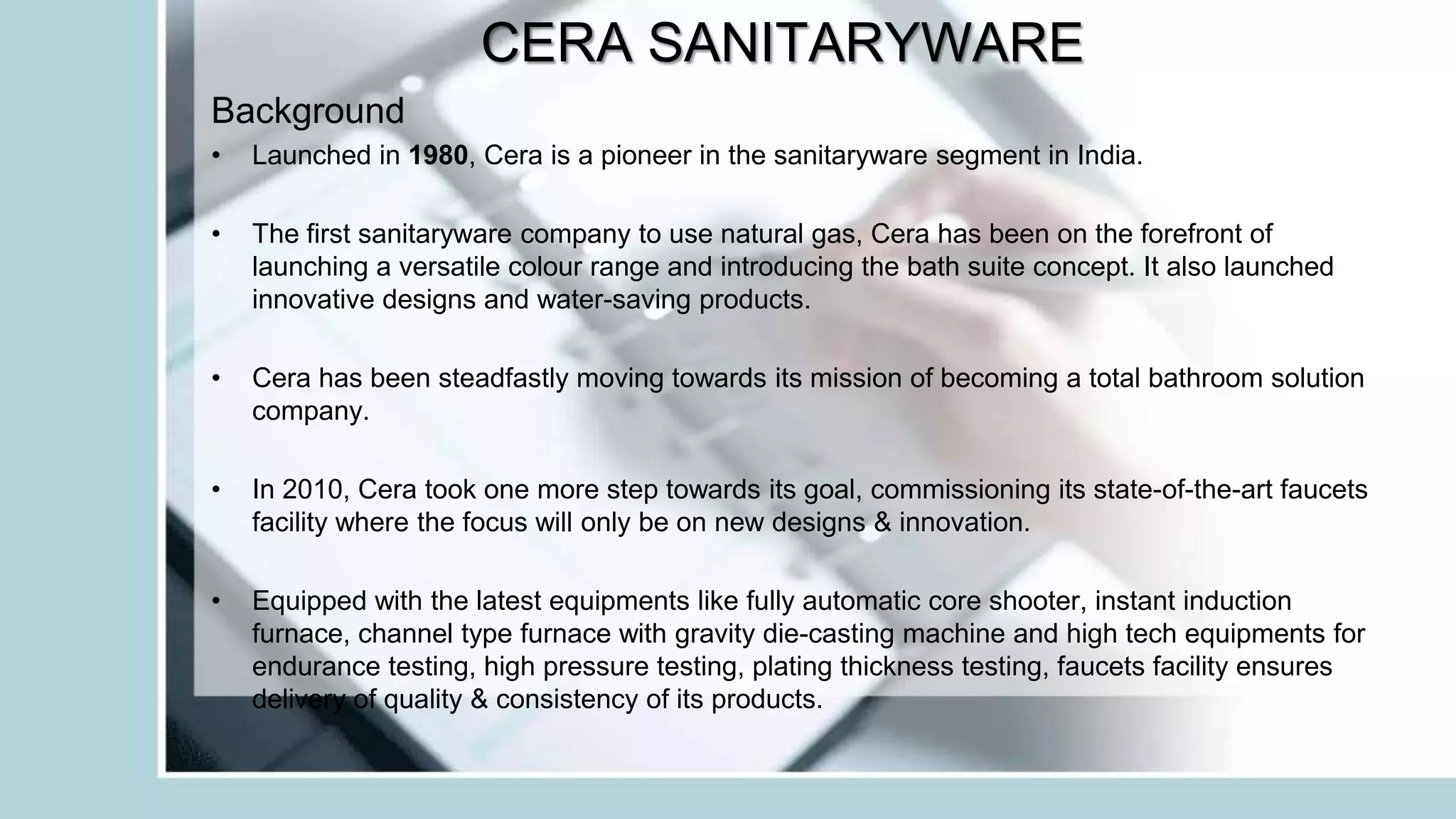 Ppt company report cera sanitaryware ltd final | PPTX