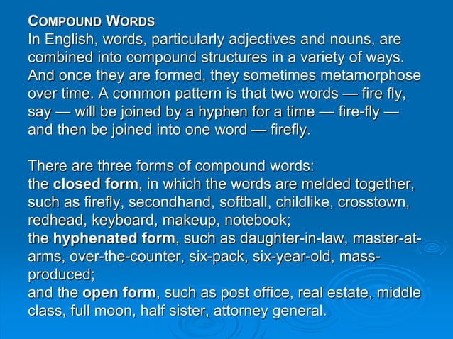 Ppt compound nouns and adjectives | PPTX