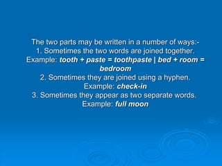 Ppt compound nouns and adjectives | PPTX