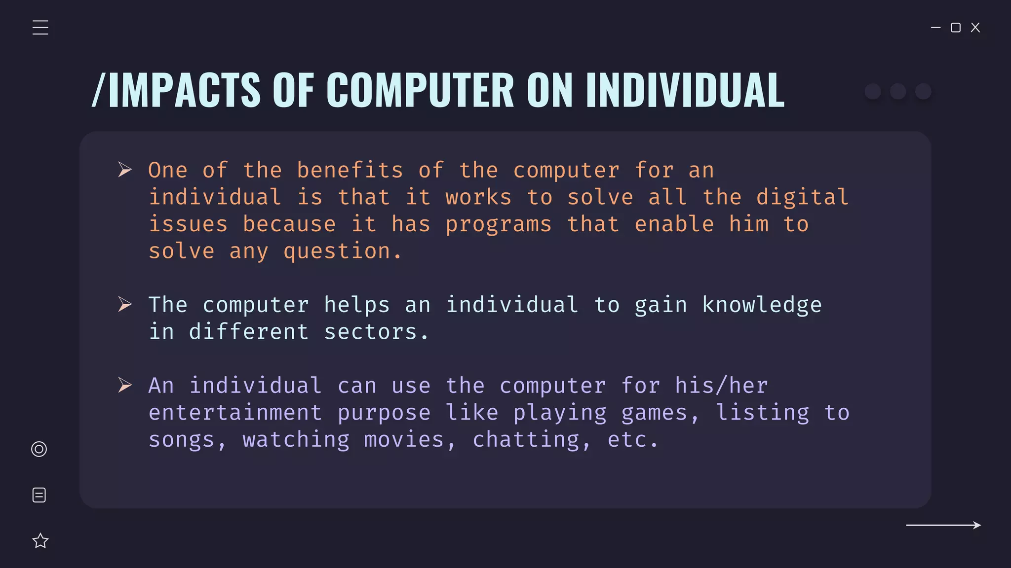 USAGE AND IMPACTS OF COMPUTER | PPT
