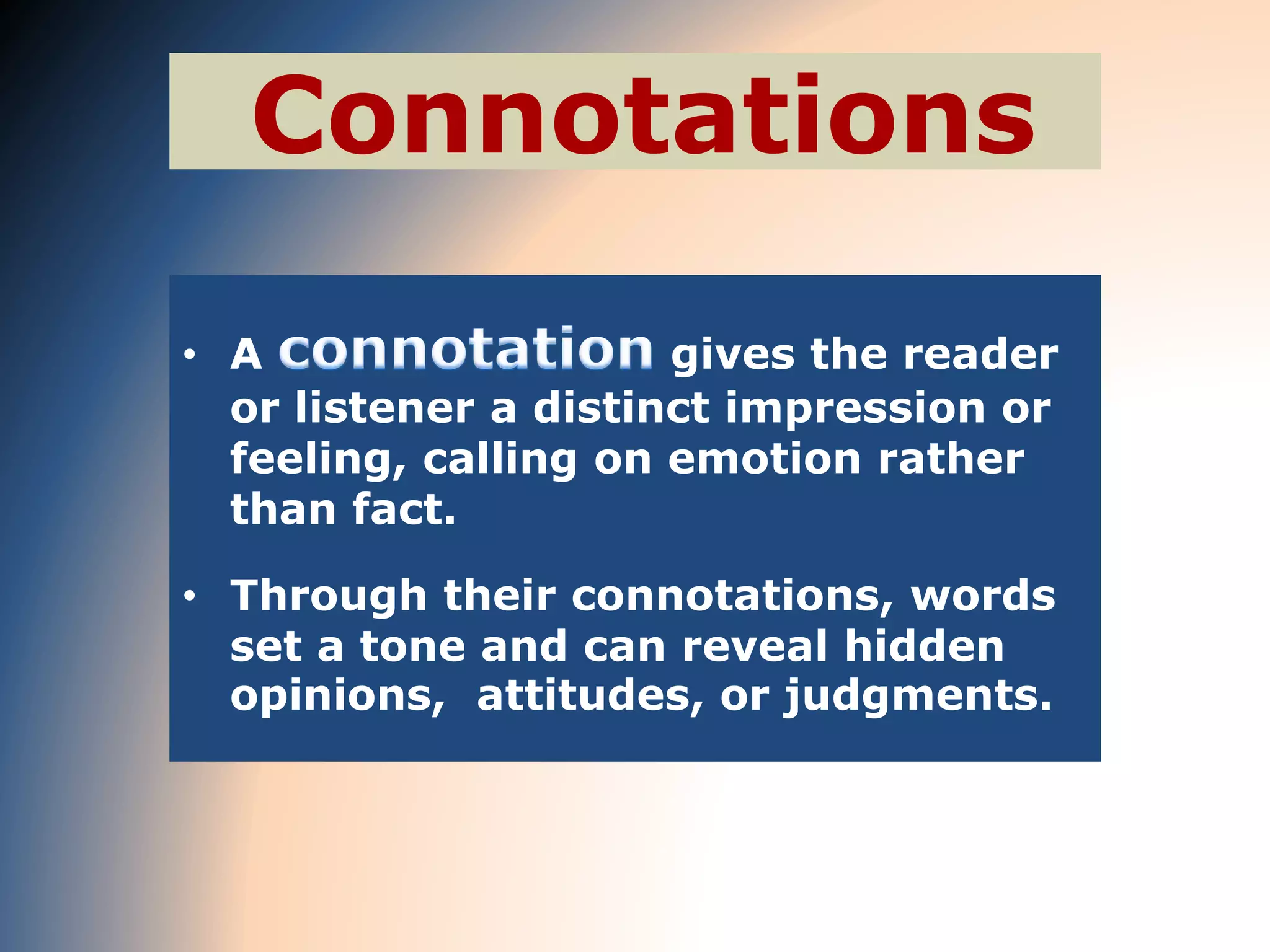 Ppt connotation and denotation | PPTX