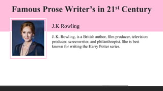 Contemporary British Prose in 21st century | PPTX