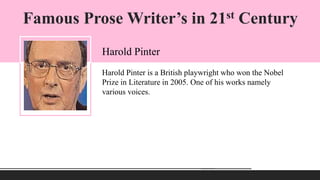 Contemporary British Prose in 21st century | PPTX