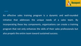 Mastering Success: Key Components of an Effective Sales Training ...