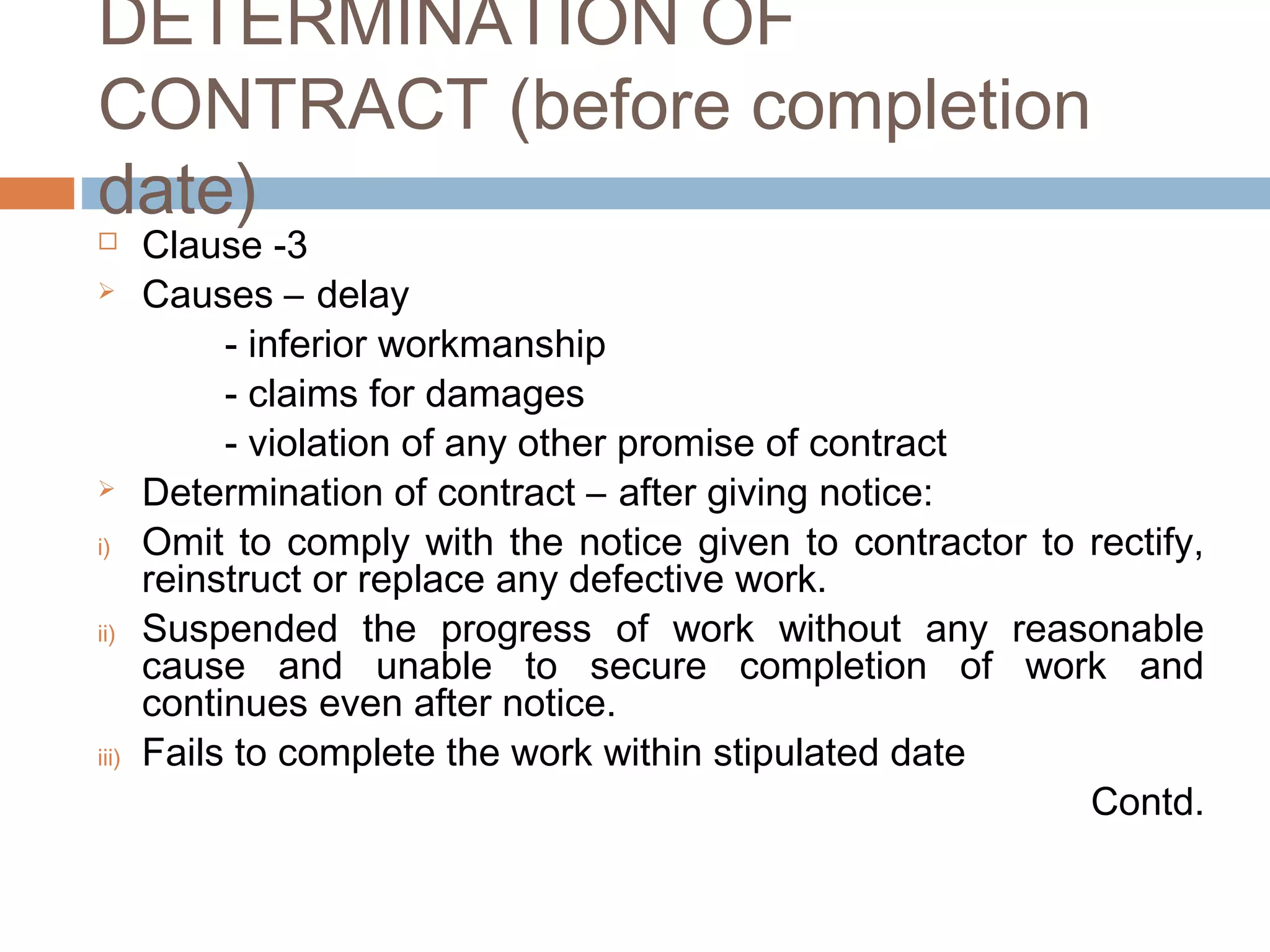 Suspensions and Delays in Construction Contract | PPT