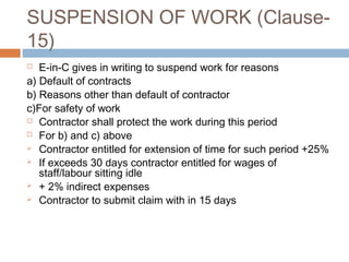 Suspensions and Delays in Construction Contract | PPT