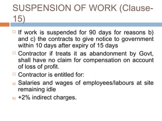 Suspensions and Delays in Construction Contract | PPT