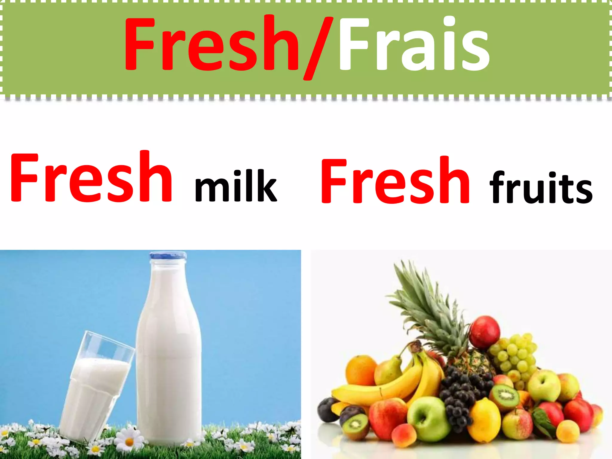 Les adjectifs en anglais décrivant la nourriture. | PPT