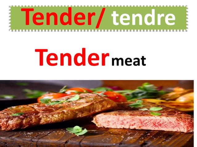 Les adjectifs en anglais décrivant la nourriture. | PPT