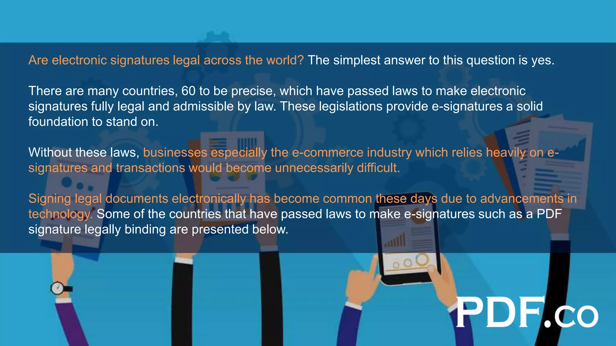 Countries that have made electronic signatures legal | PPT
