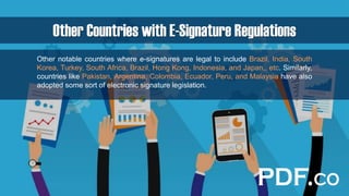 Countries that have made electronic signatures legal | PPTX