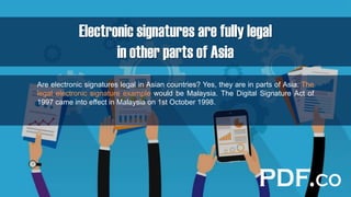 Countries that have made electronic signatures legal | PPT