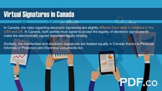 Countries that have made electronic signatures legal | PPT