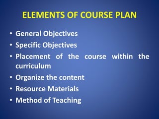 course plan | PPTX