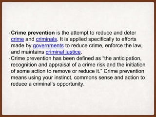 Ppt crime prevention talks ppt | PPTX