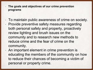 Ppt crime prevention talks ppt | PPTX