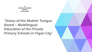 Example of a Research Critique Paper | PDF