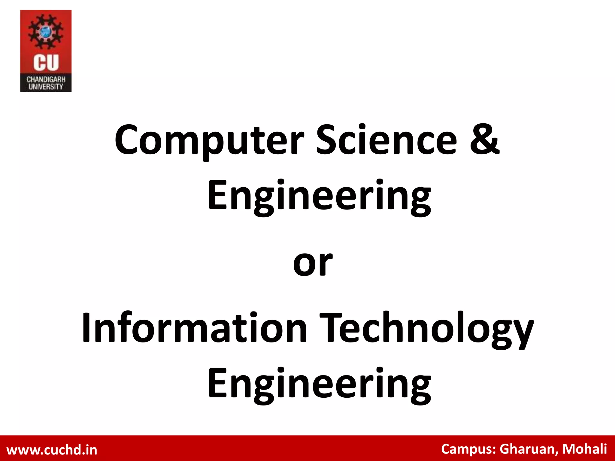 Computer Science and Engineering at Chandigarh University | PPTX