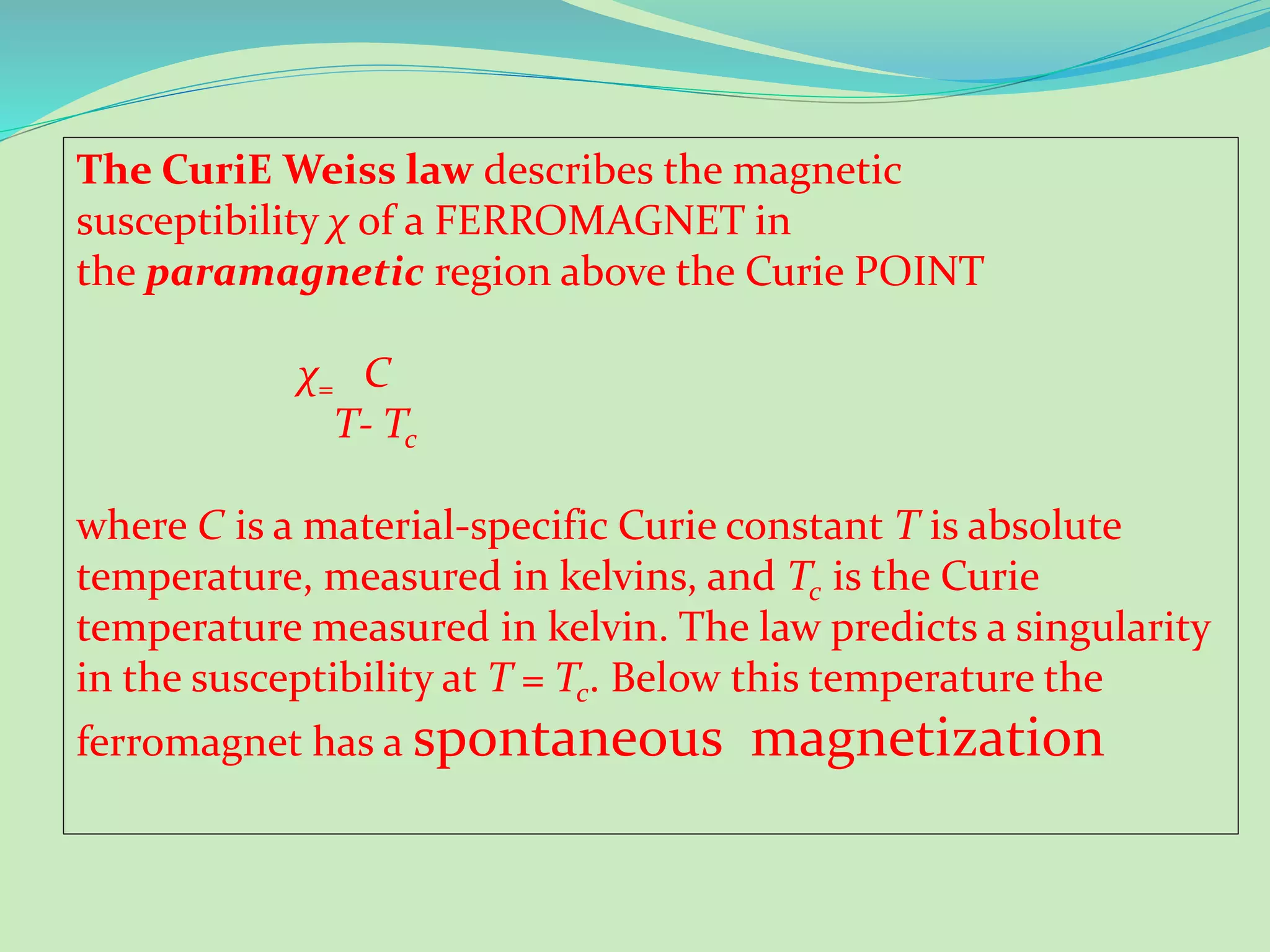 CURIE TEMPERATURE PPT | PPTX