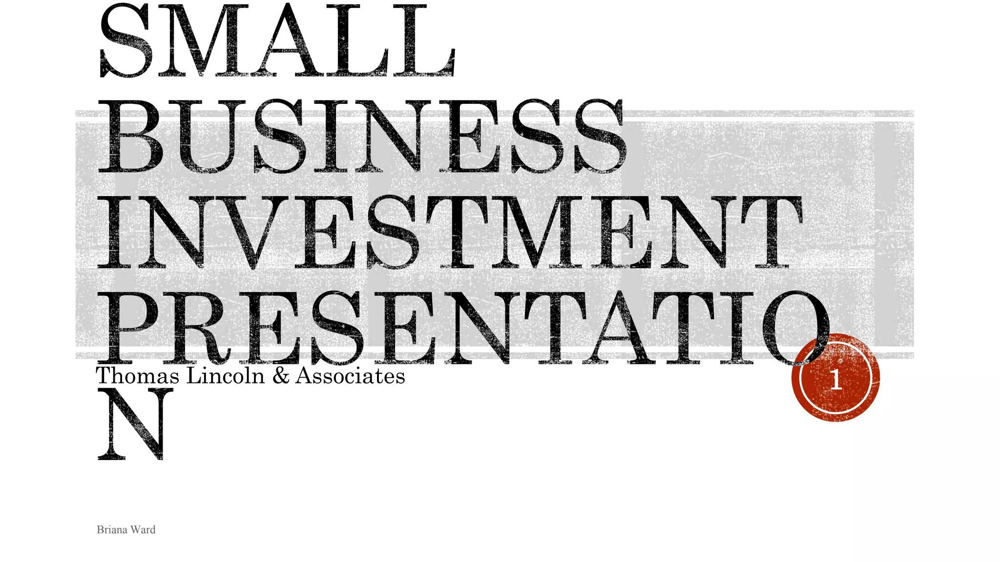 Small Business Investment Presentation | PPTX