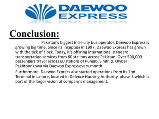 Ppt daewoo express pakistan by Abdulrehman | PPT