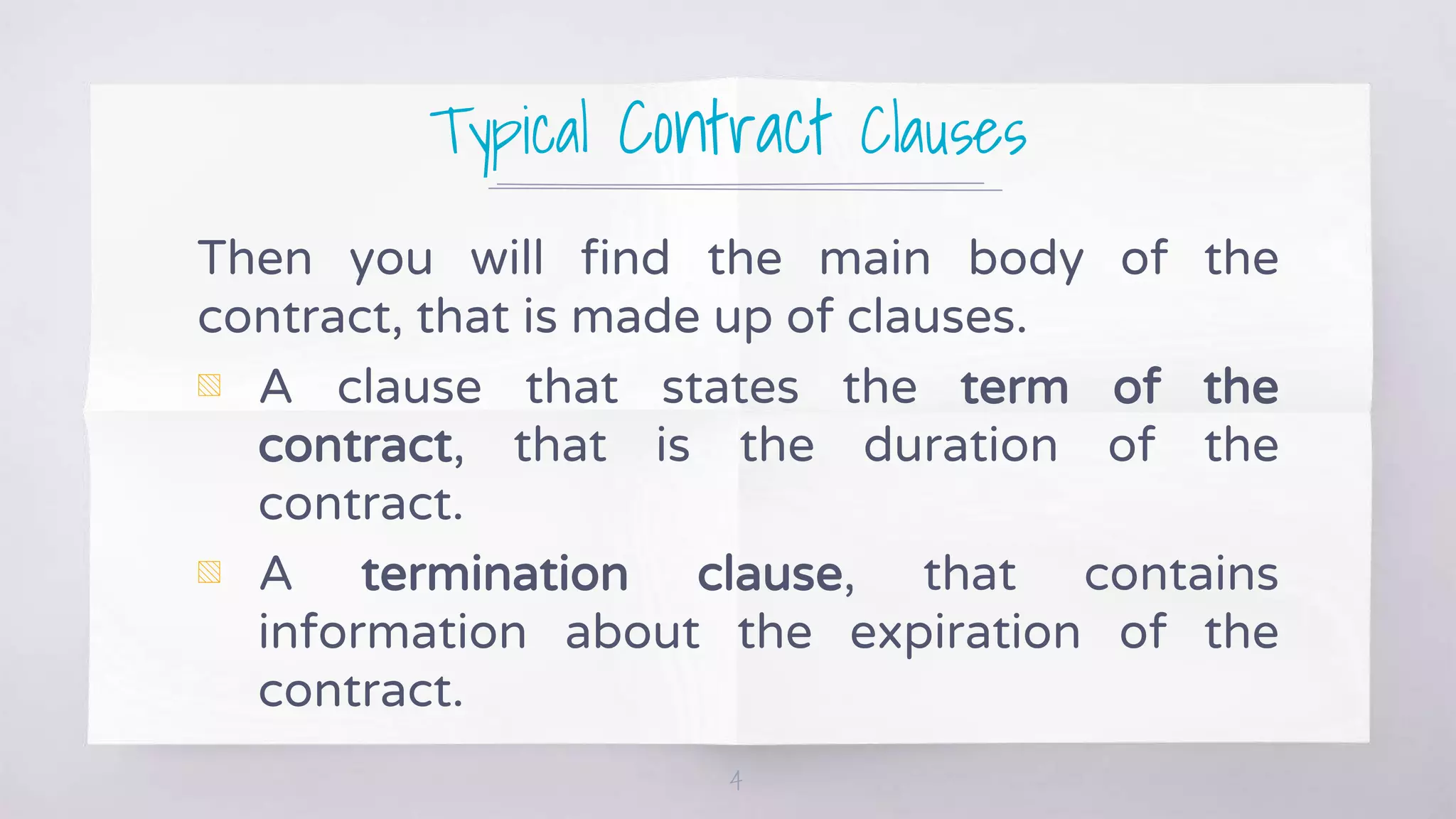 Contract clauses- by Dra Daniela Zabala | PPT