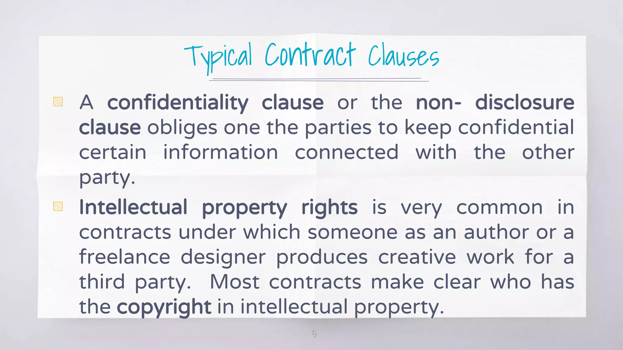 Contract clauses- by Dra Daniela Zabala | PPT