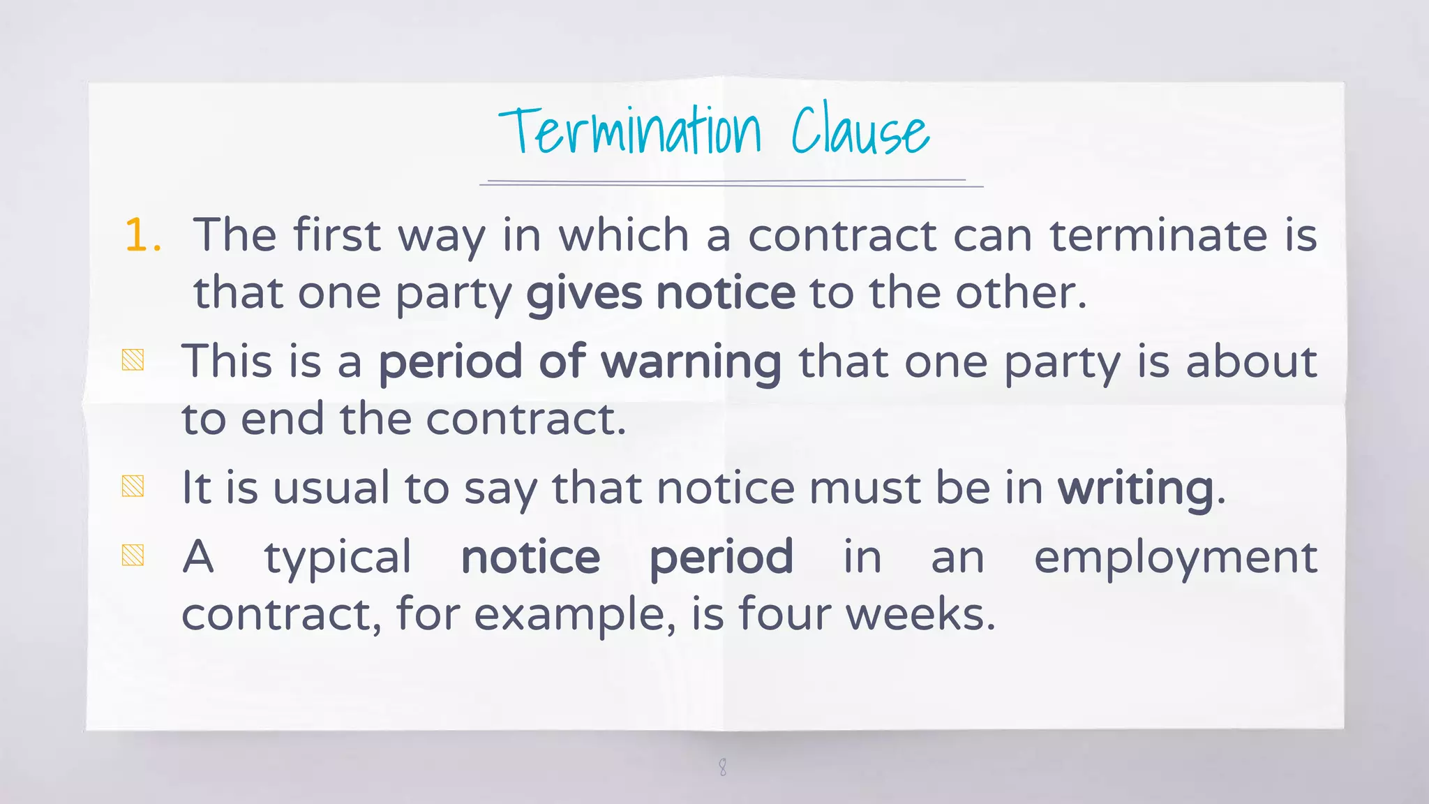 Contract clauses- by Dra Daniela Zabala | PPTX