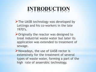 UPFLOW ANAEROBIC SLUDGE BLANKET REACTOR | PPTX