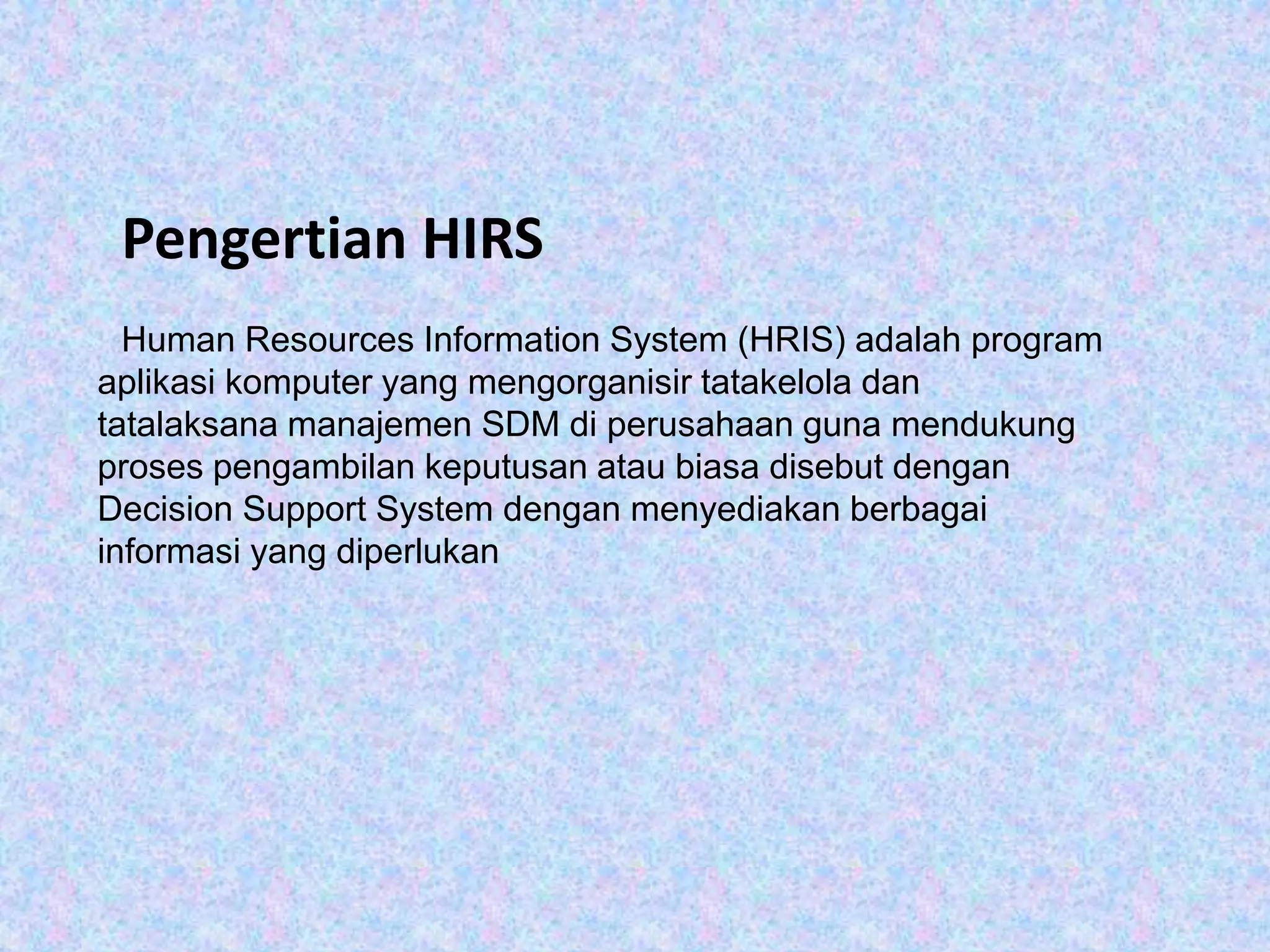 Ppt database dan hris | PPTX