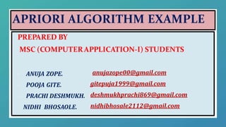 Data Mining-Apriori Algorithm Example | PPT