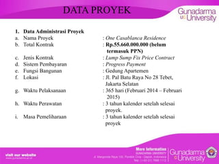 METODE PELAKSANAAN PROYEK PEMBANGUNAAN APARTEMENT | PPT