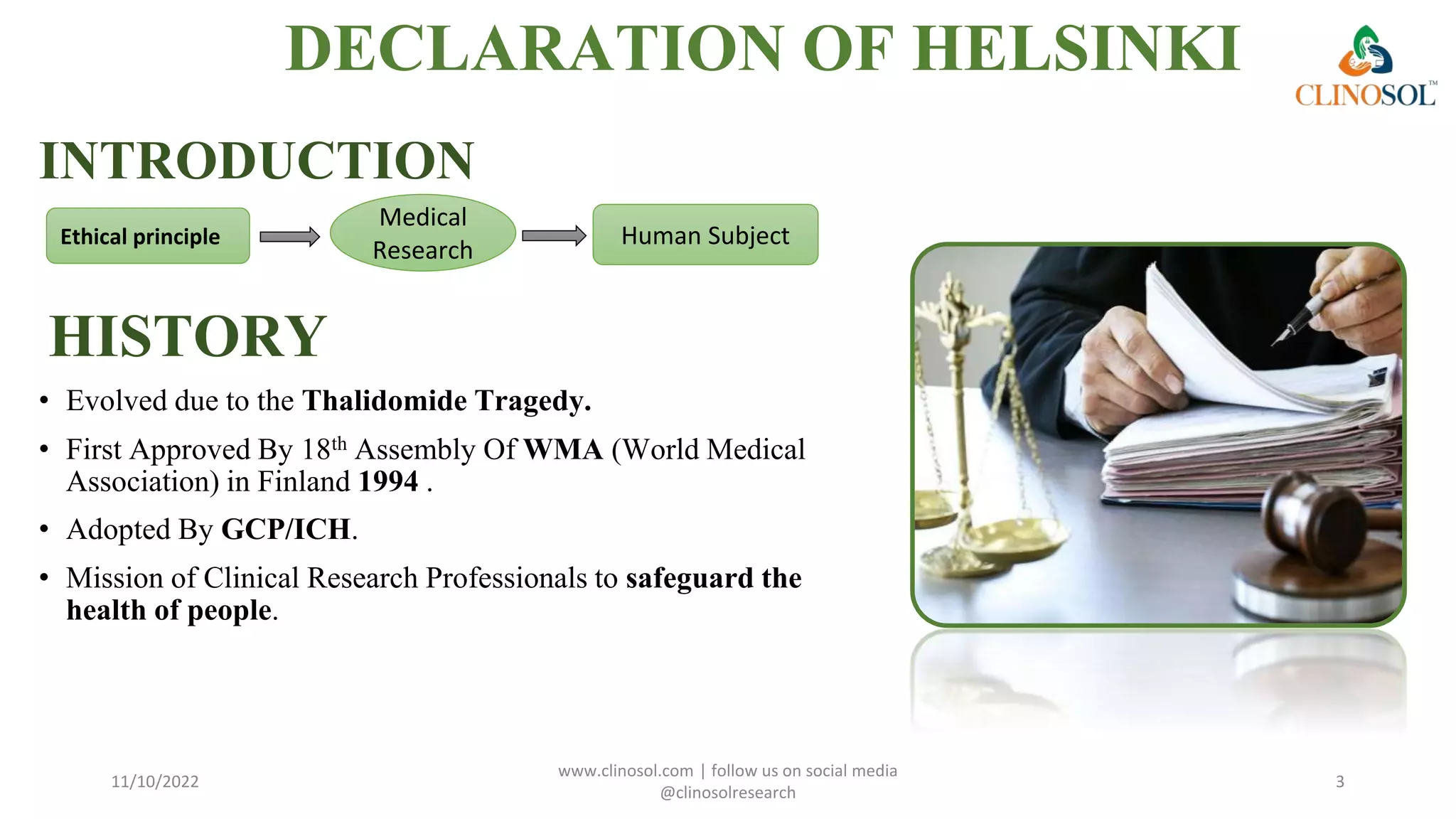 DECLARATION OF HELSINKI | PPTX