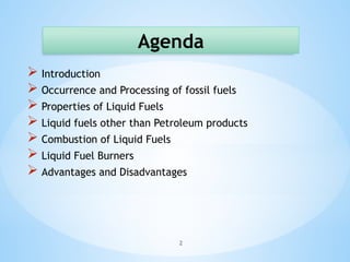 Presentation on Liquid Fuels. Properties and uses | PPTX
