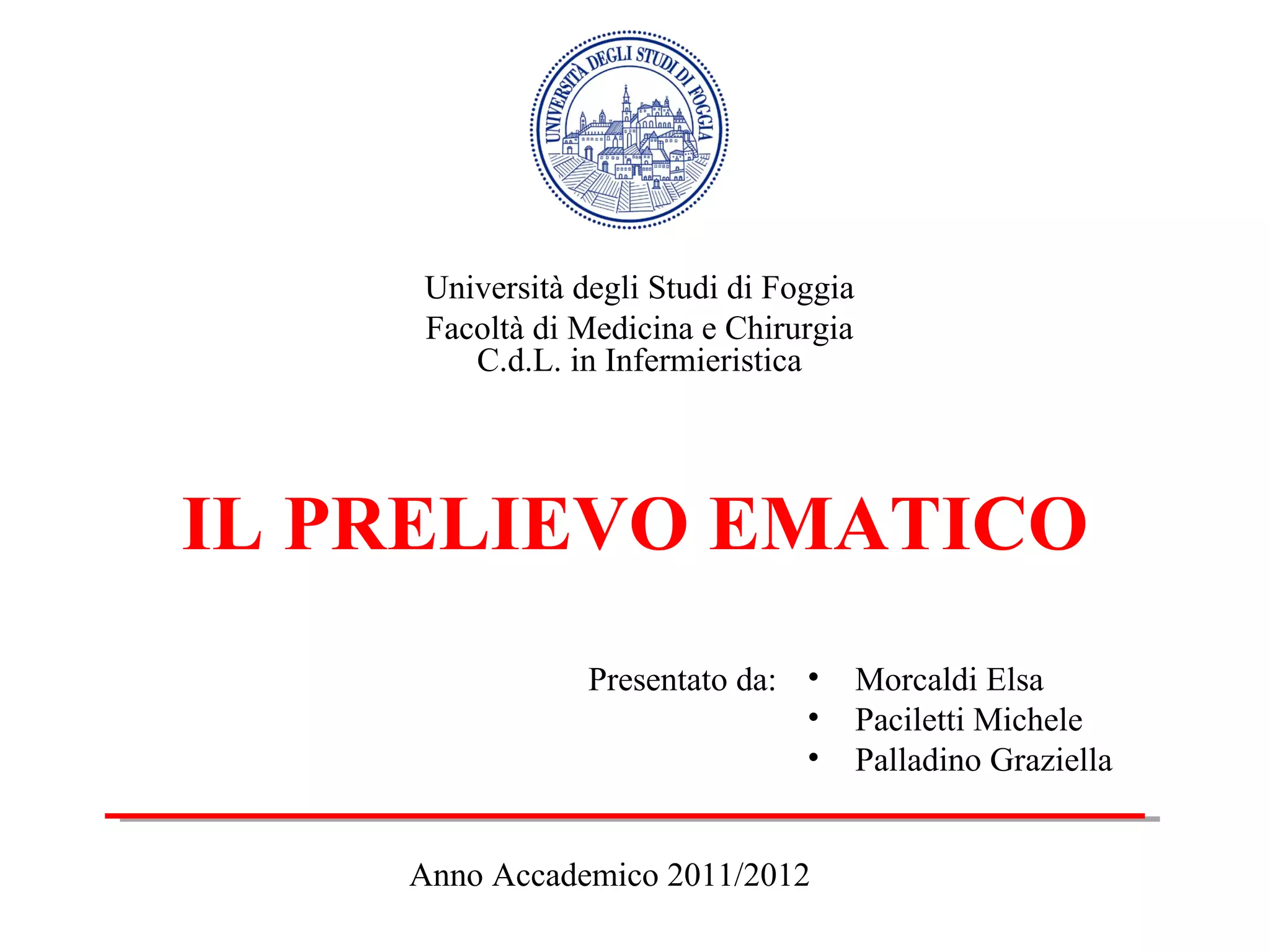 Ppt del prelievo ematico | PPT